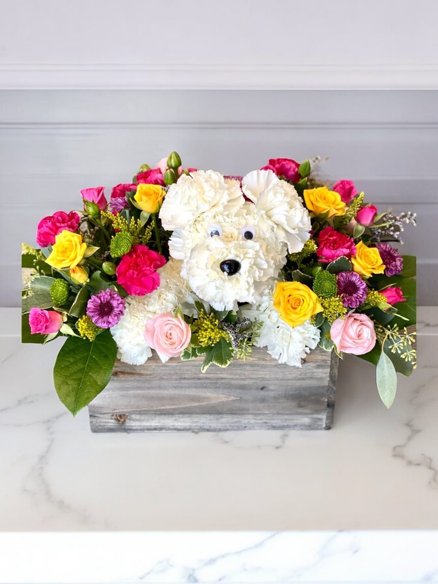 Dog In A Box Flower Arrangements In Redwood City, CA